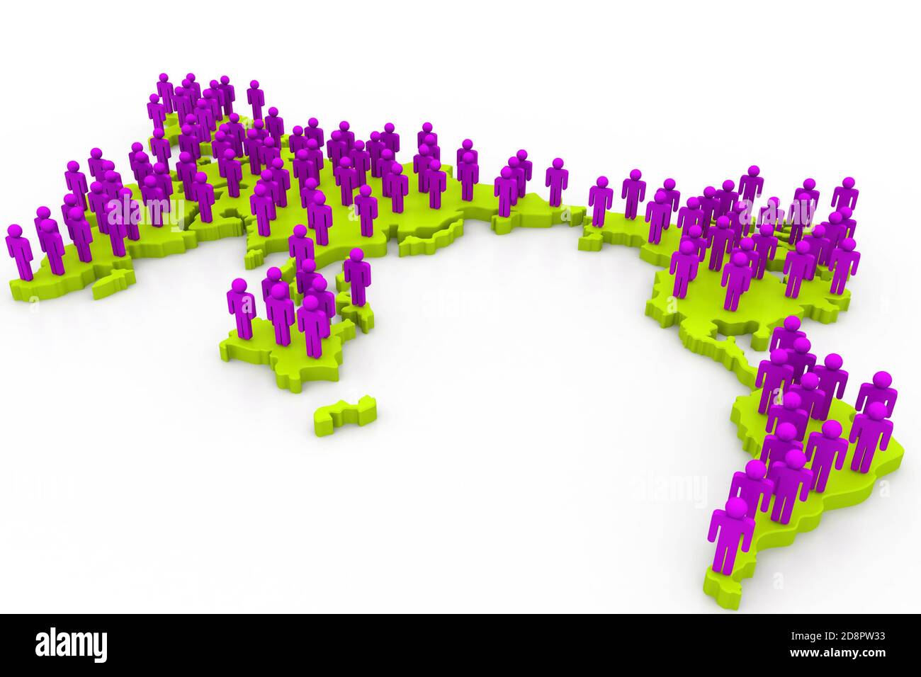 Population growth map Cut Out Stock Images & Pictures - Alamy