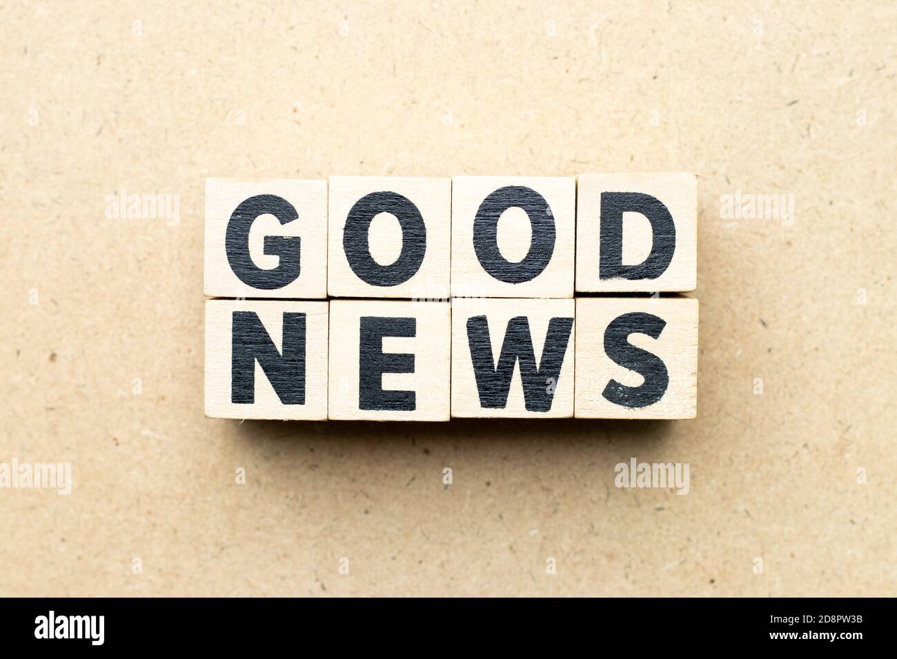 Letter block in word good news on wood background Stock Photo - Alamy