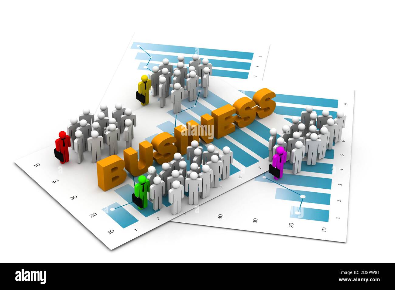 Business people with graph chart Stock Photo - Alamy