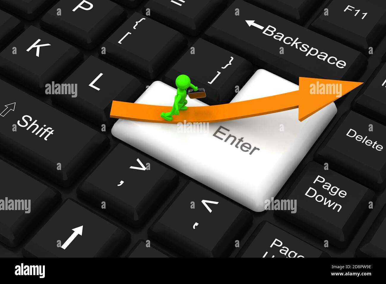 Way to success on enter key Stock Photo - Alamy
