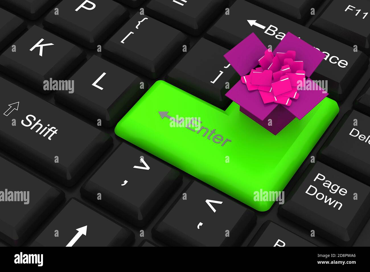Folder with enter key Stock Photo - Alamy