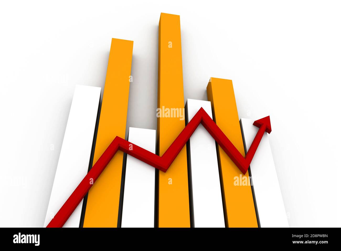 3d Growth graph Stock Photo - Alamy