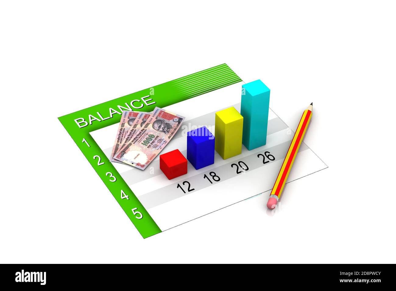 Financial graph, chart with money Stock Photo - Alamy