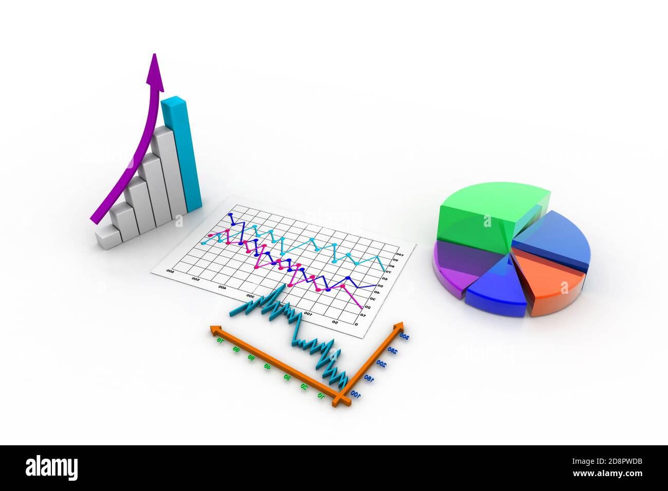 Business graph with chart Stock Photo - Alamy
