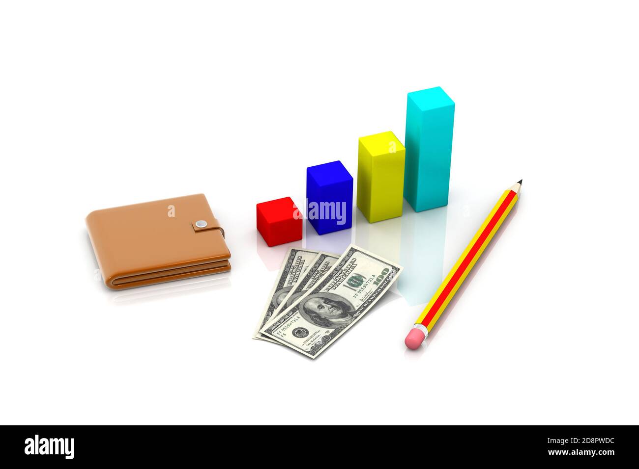 Financial graph with money Stock Photo - Alamy