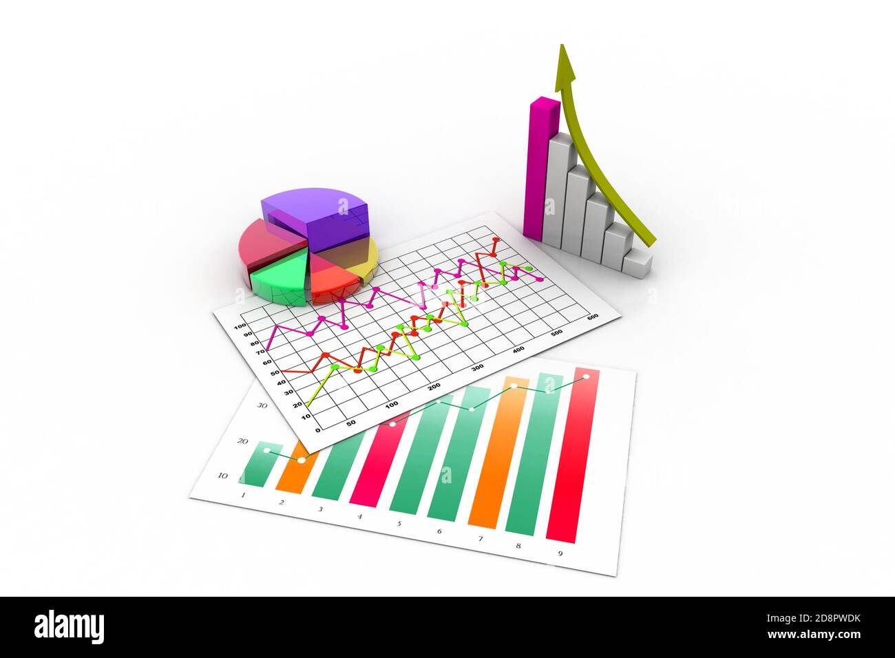 Business graph with chart Stock Photo - Alamy