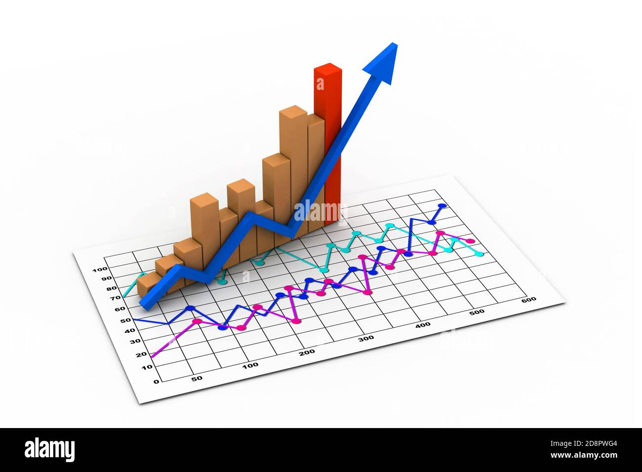 Business graph 3d Stock Photo - Alamy