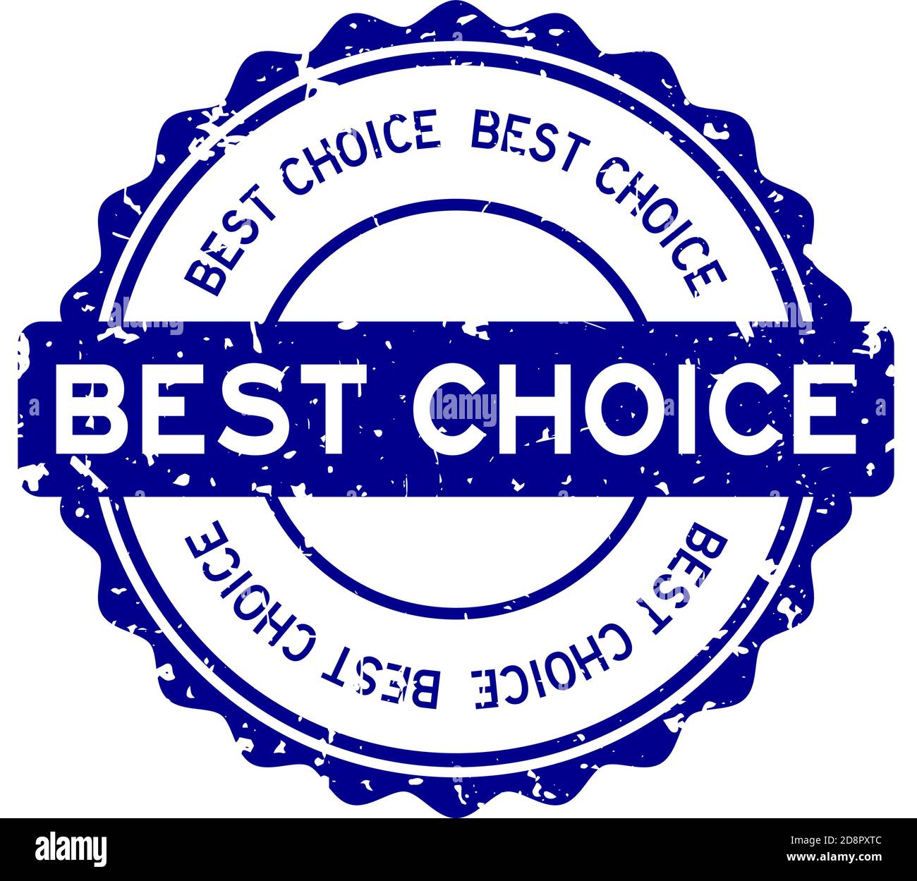Grunge blue best choice word round rubber seal stamp on white ...