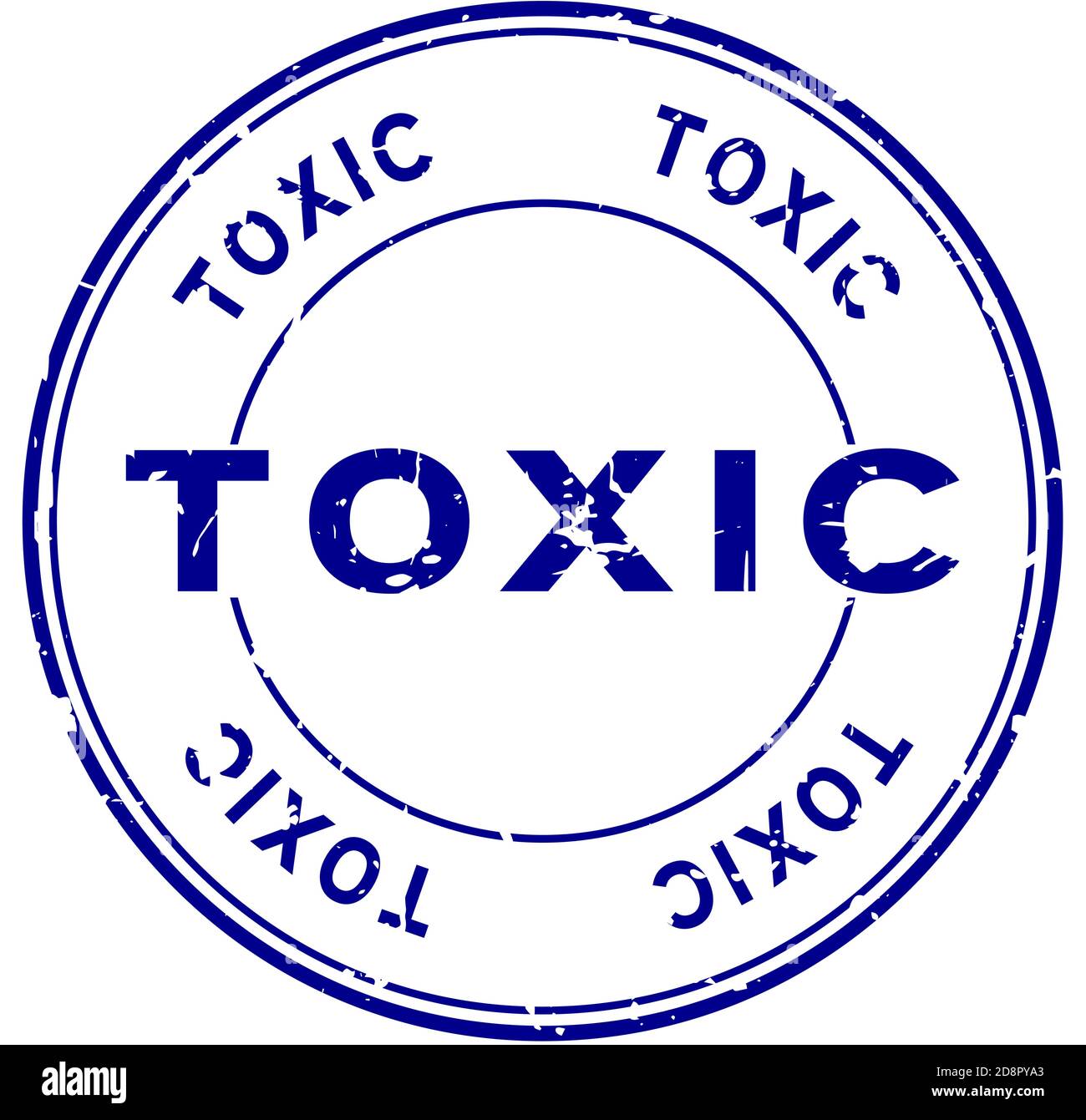 Grunge blue toxic word round rubber seal stamp on white background Stock Vector Image & Art - Alamy