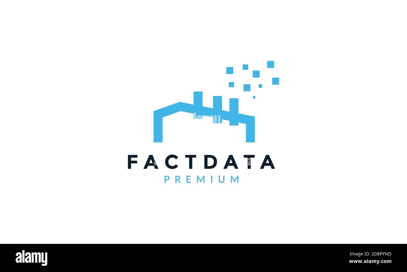 factory industry building line data technology logo vector icon design ...