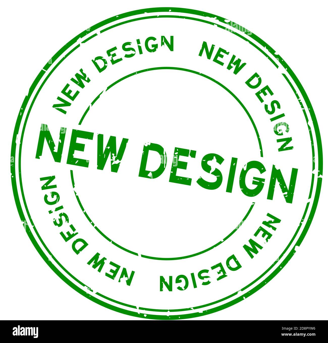 Grunge green new design word round rubber seal stamp on white background Stock Vector Image ...