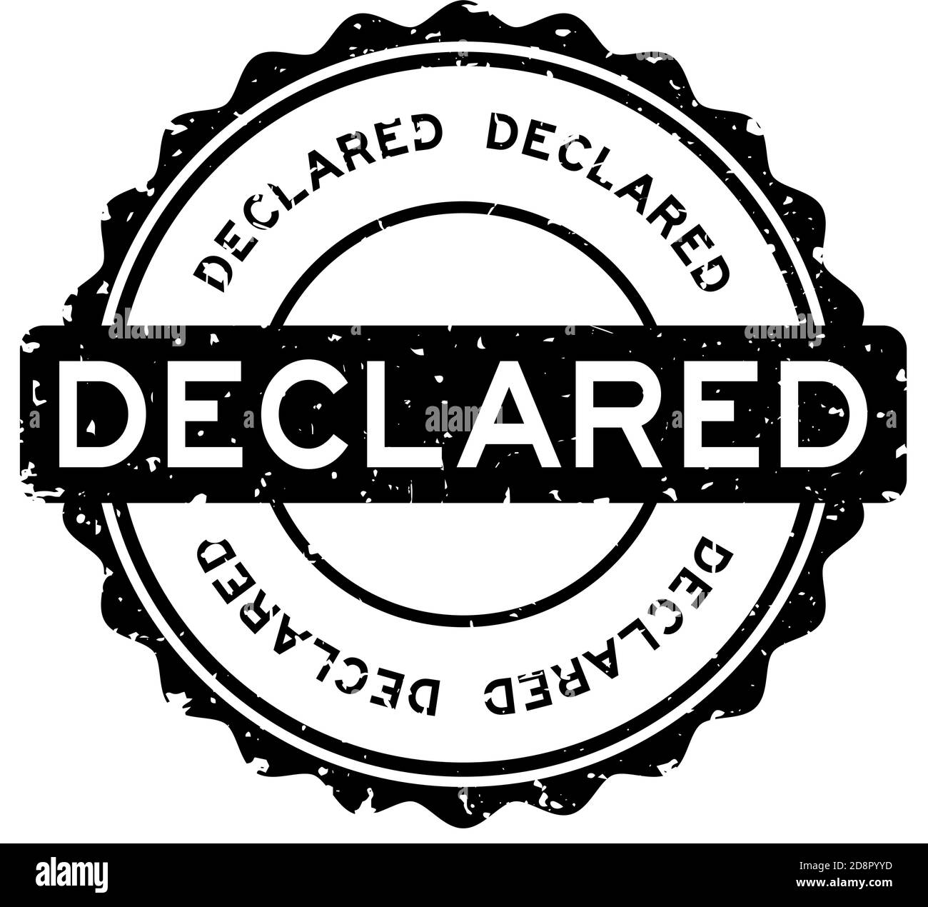 Grunge declared word round rubber seal stamp on white background Stock ...