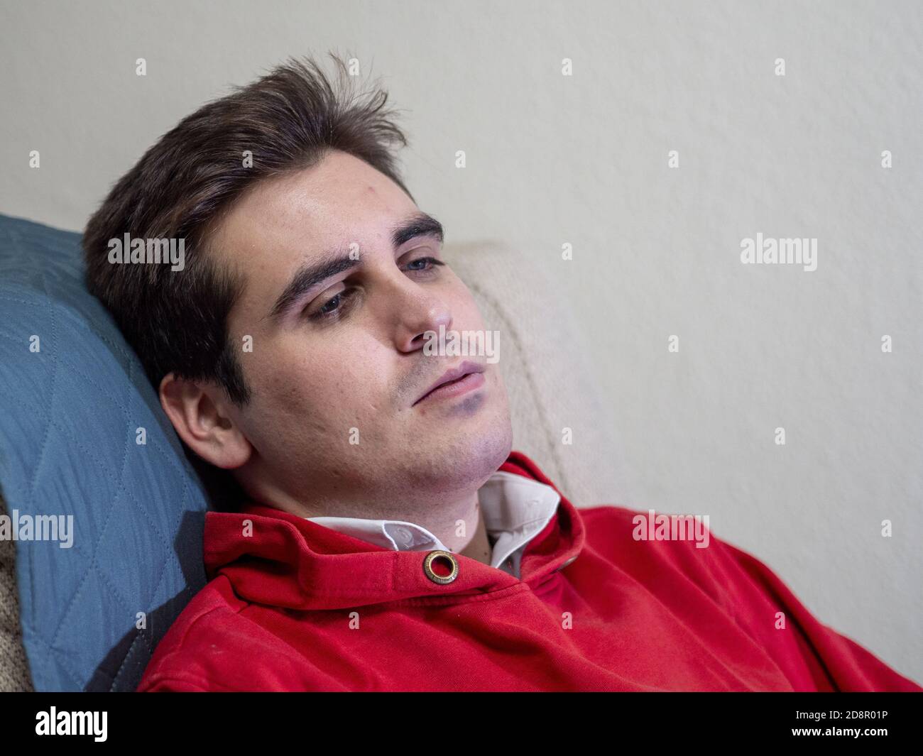 Portrait tired sad young hi-res stock photography and images - Alamy