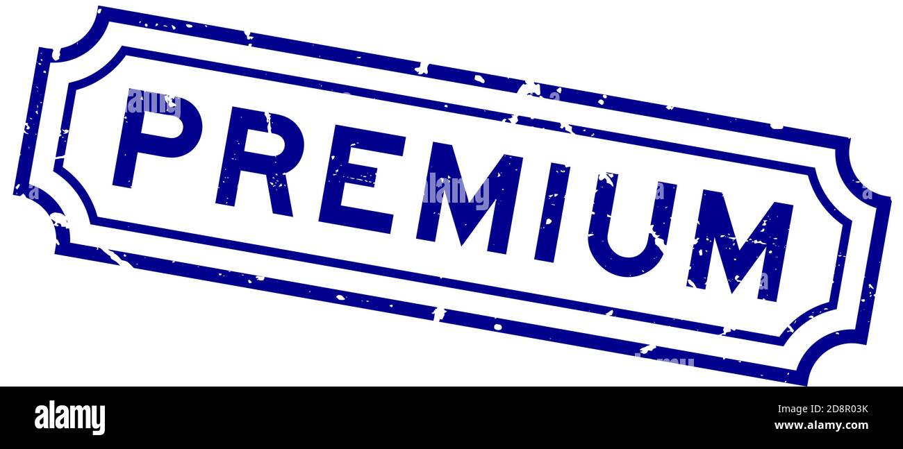 Grunge blue premium word rubber seal stamp on white background Stock ...