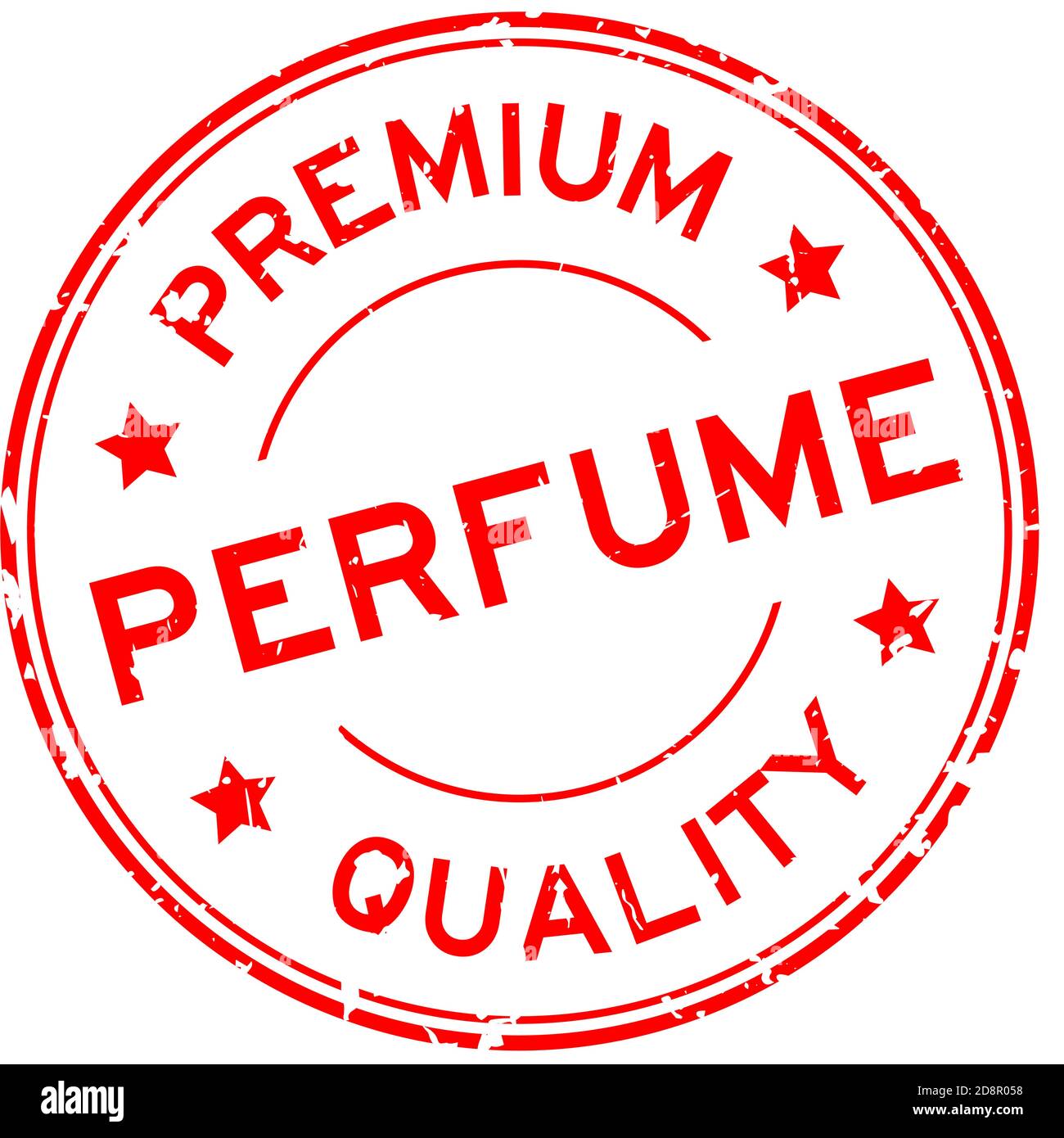 Grunge red premium quality perfume word round rubber seal stamp on ...