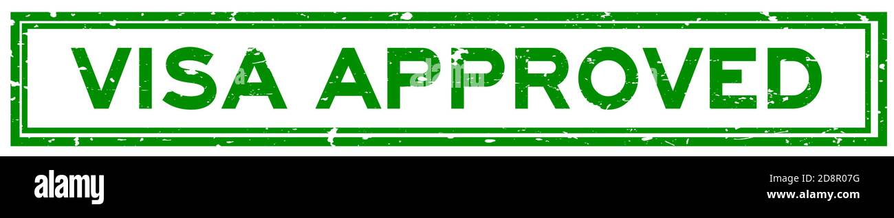 Grunge green visa approved word rubber seal stamp on white background Stock Vector Image & Art ...
