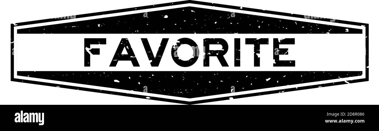 Grunge black favorite word hexagon rubber seal stamp on white ...