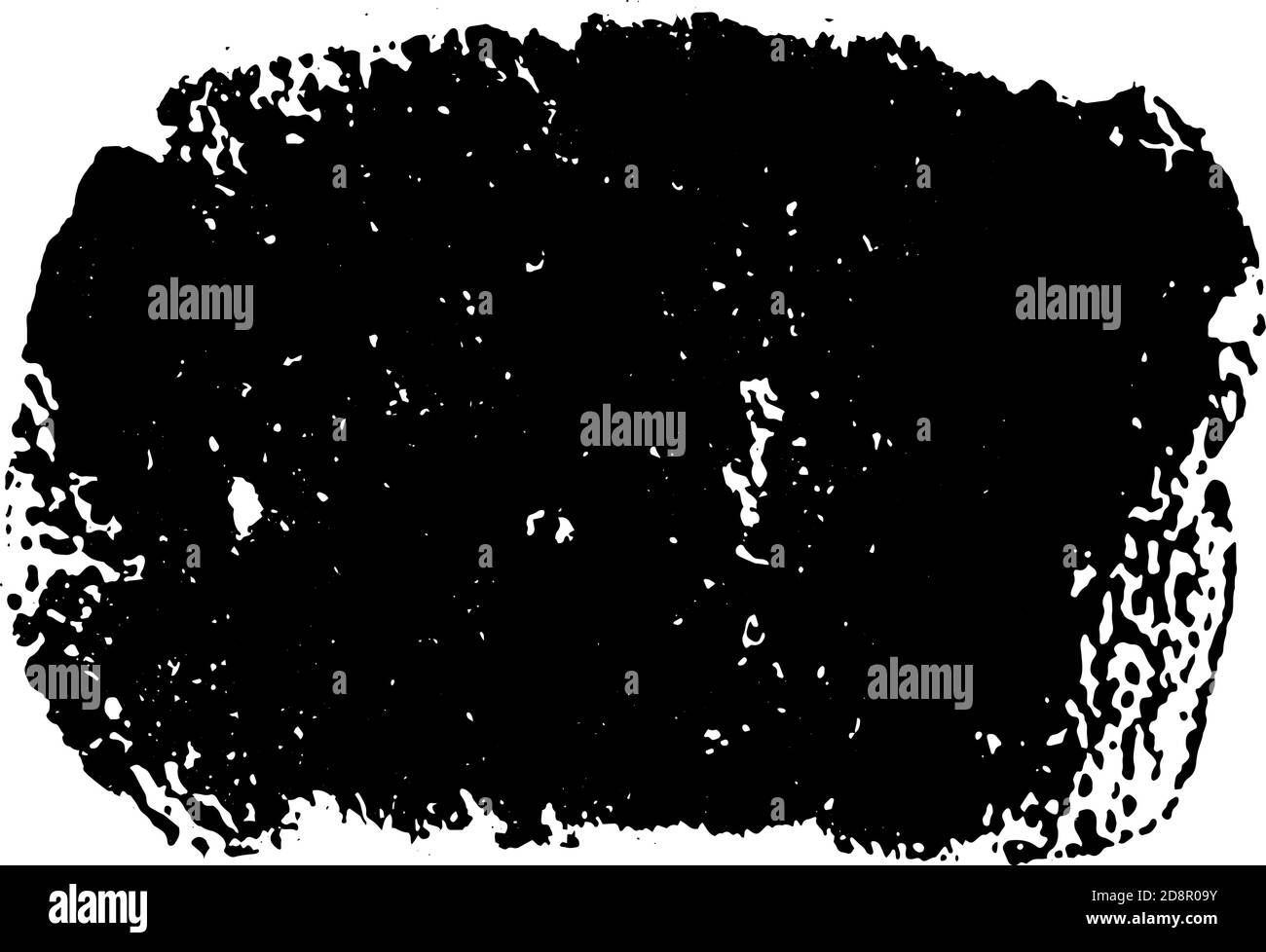 Grunge black textured brush as square shape on white background (Vector ...