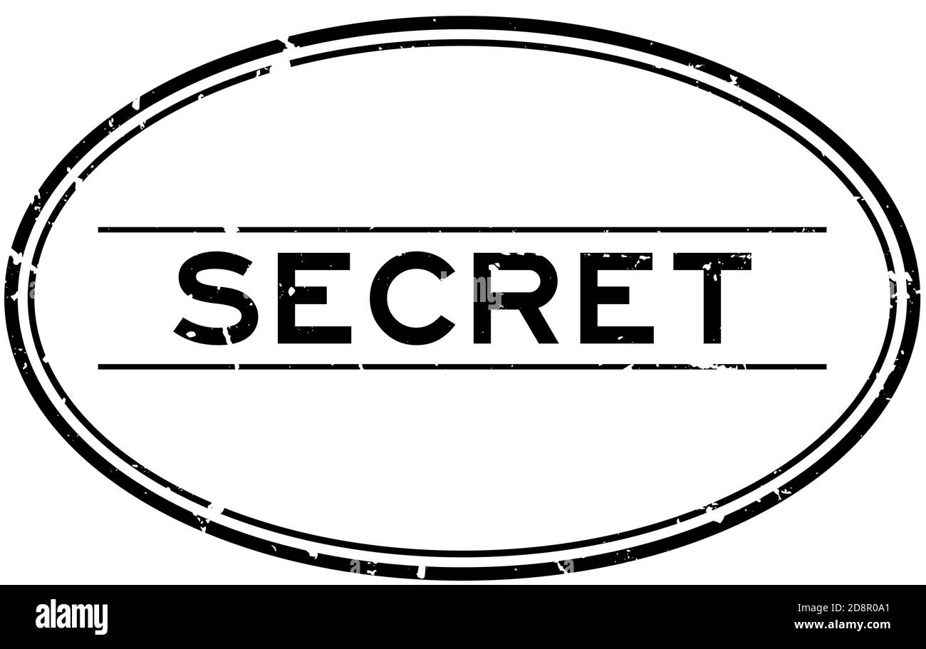 Grunge black secret word oval rubber seal stamp on white backgoround ...