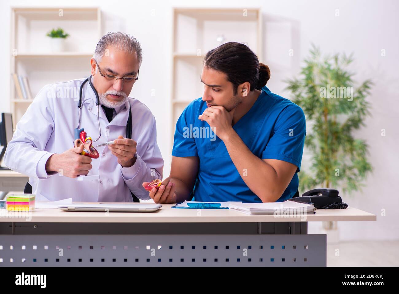 Two male doctors working in the modern clinic Stock Photo - Alamy