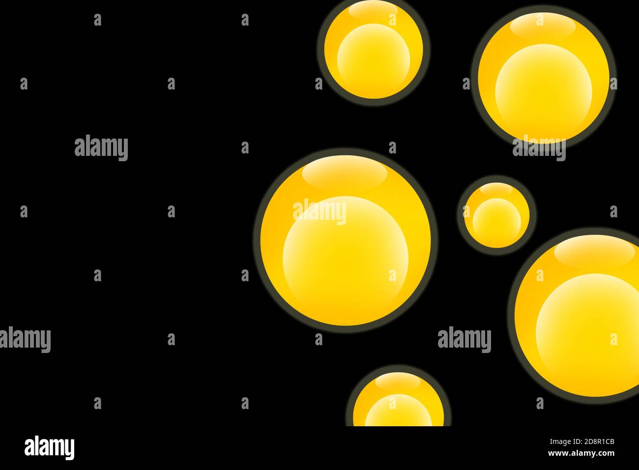 Digital illustration of bubbles in black background Stock Photo - Alamy