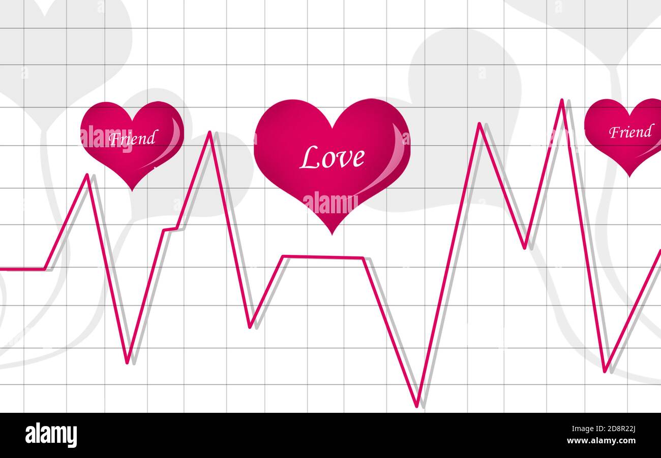 Pulls graph and love symbol Stock Photo - Alamy