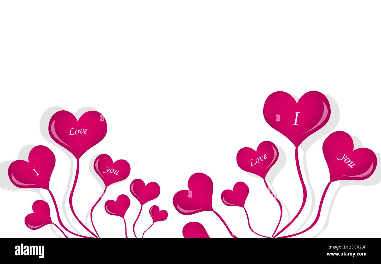 2d illustration of love balloon in color background Stock Photo - Alamy