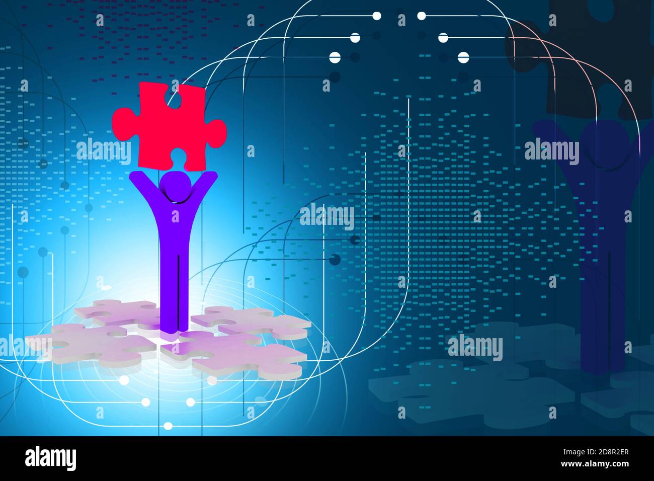 man and puzzle Stock Photo - Alamy