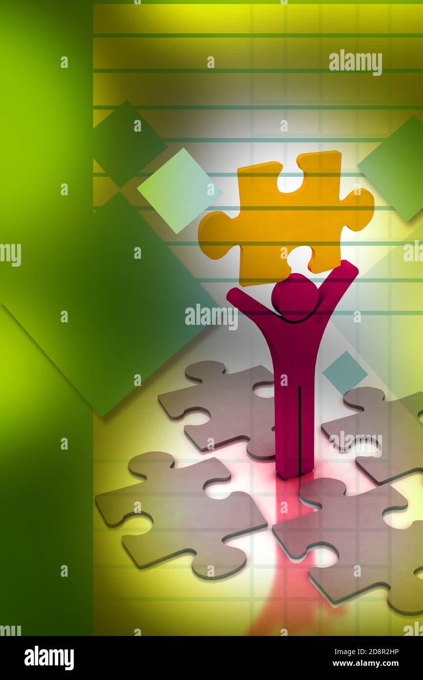 man and puzzle Stock Photo - Alamy