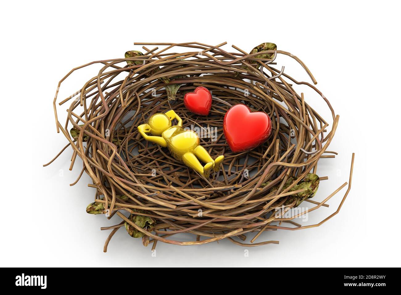 Love hearts and person in nest Stock Photo - Alamy