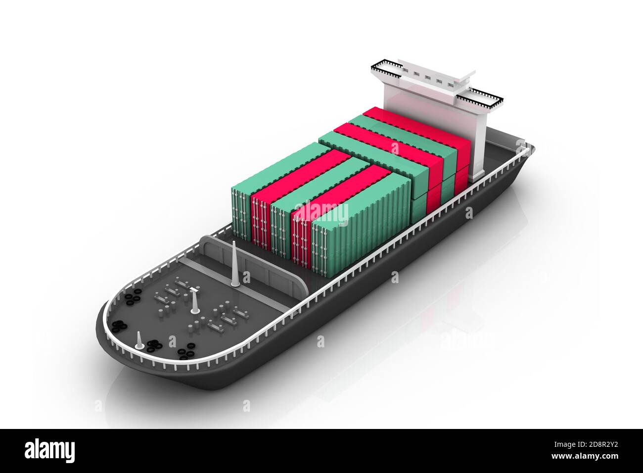 Stern of container ship Cut Out Stock Images & Pictures - Alamy
