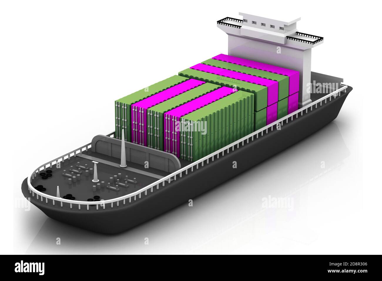 Stern of container ship Cut Out Stock Images & Pictures - Alamy