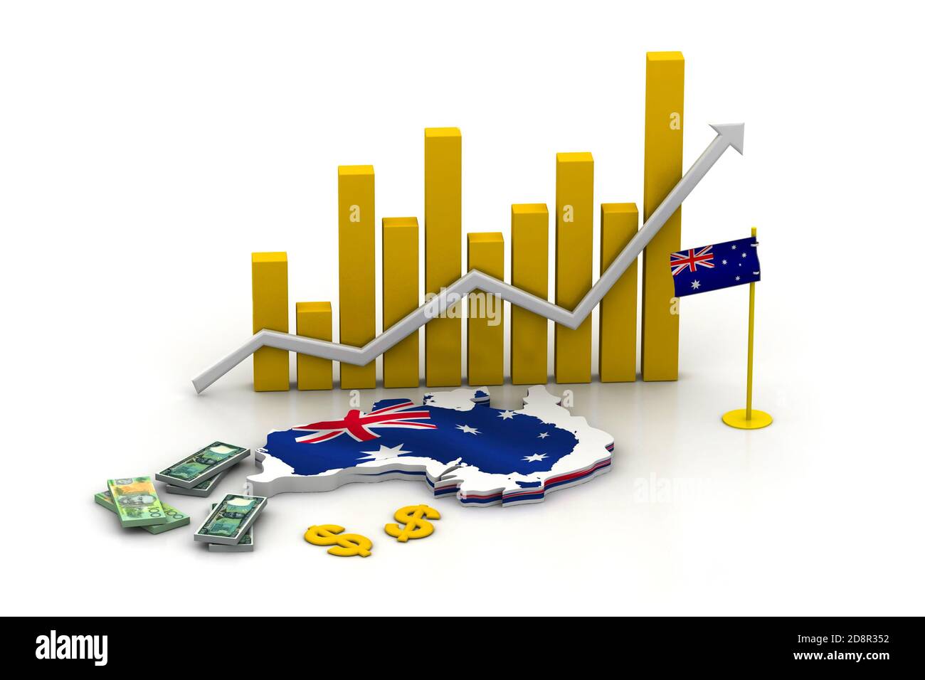 Australia map and currency Stock Photo - Alamy