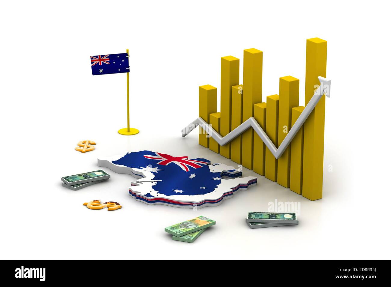Australia map and currency Stock Photo - Alamy