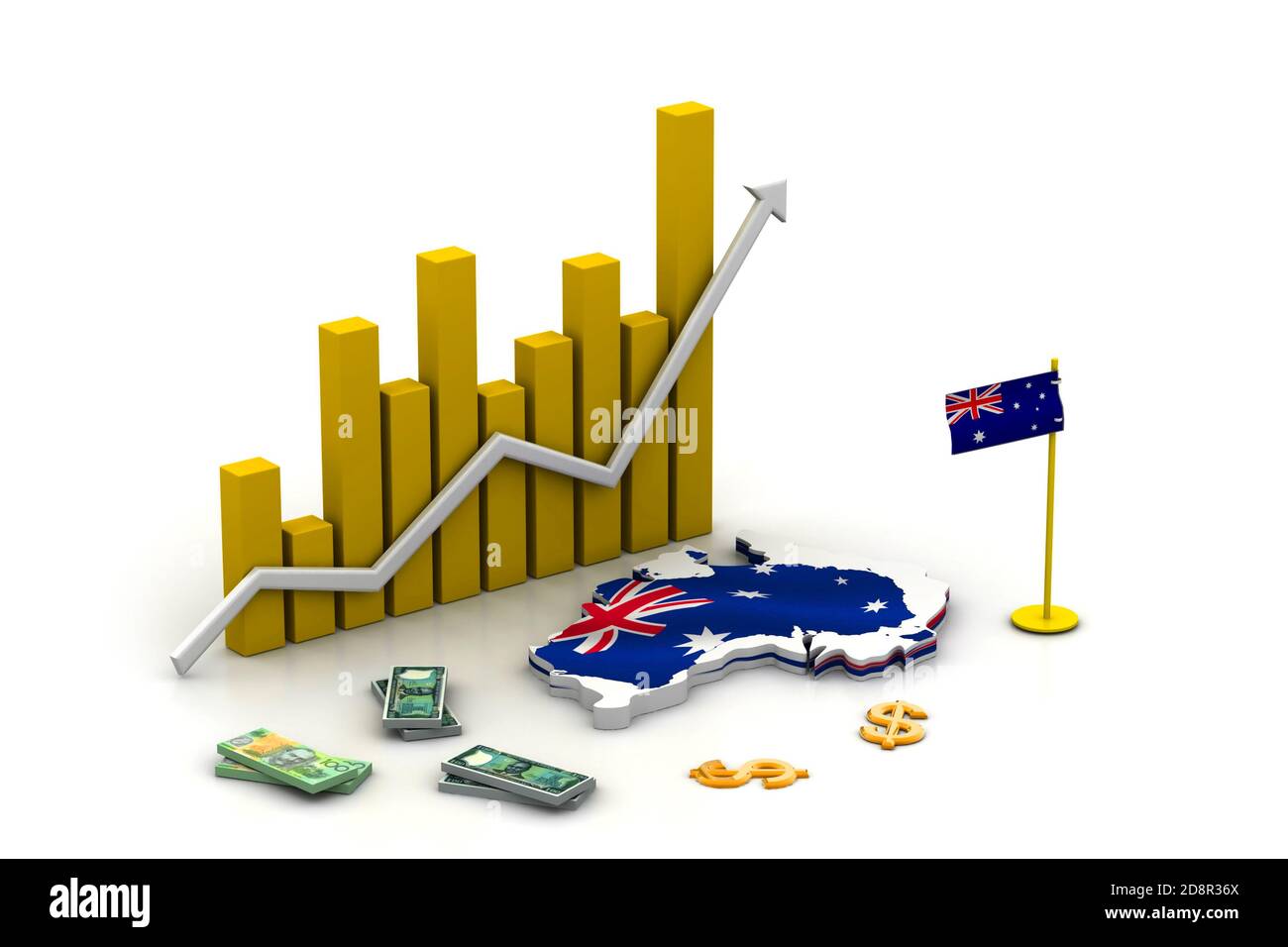 Australia map and currency Stock Photo - Alamy