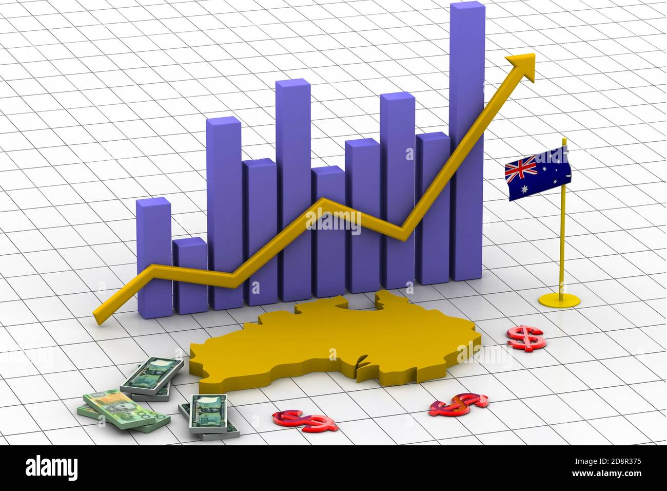 Australia map and currency Stock Photo - Alamy