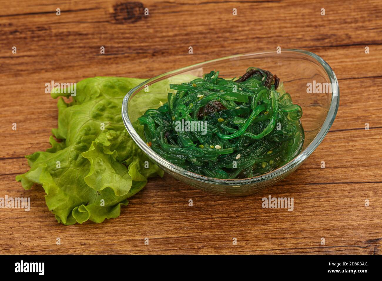 Green Chuka Seaweed Salad Isolated on White Background Top View. Wakame ...