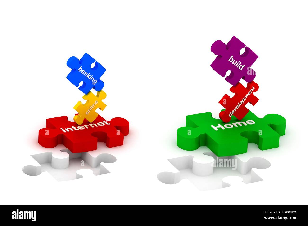 Construction and internet puzzles Stock Photo - Alamy