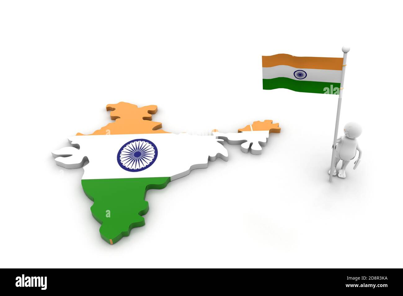 person with Indian flag and map Stock Photo - Alamy
