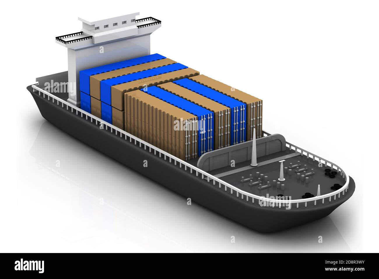 Stern of container ship Cut Out Stock Images & Pictures - Alamy