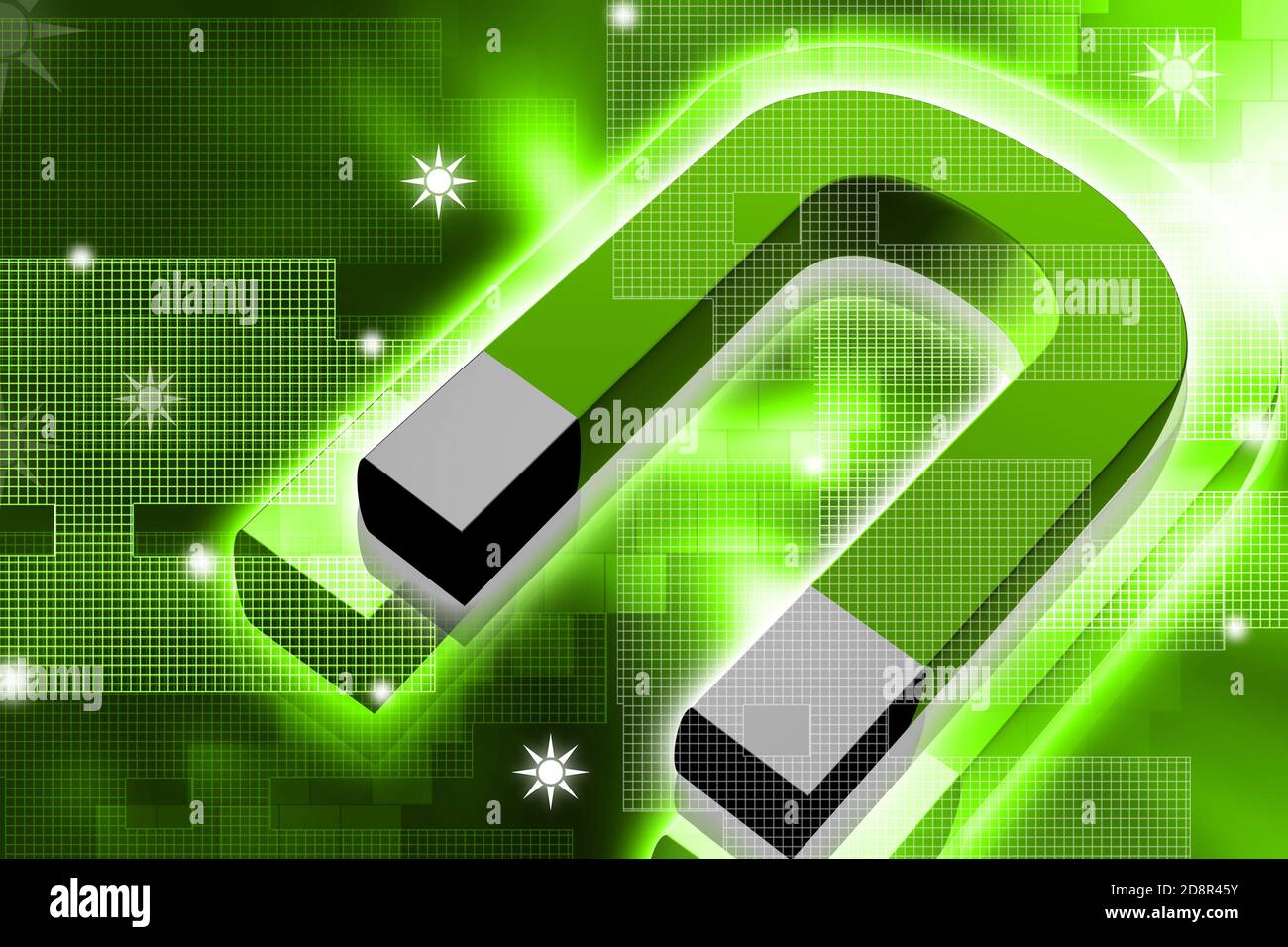 3d rendering magnet in digital color background Stock Photo - Alamy