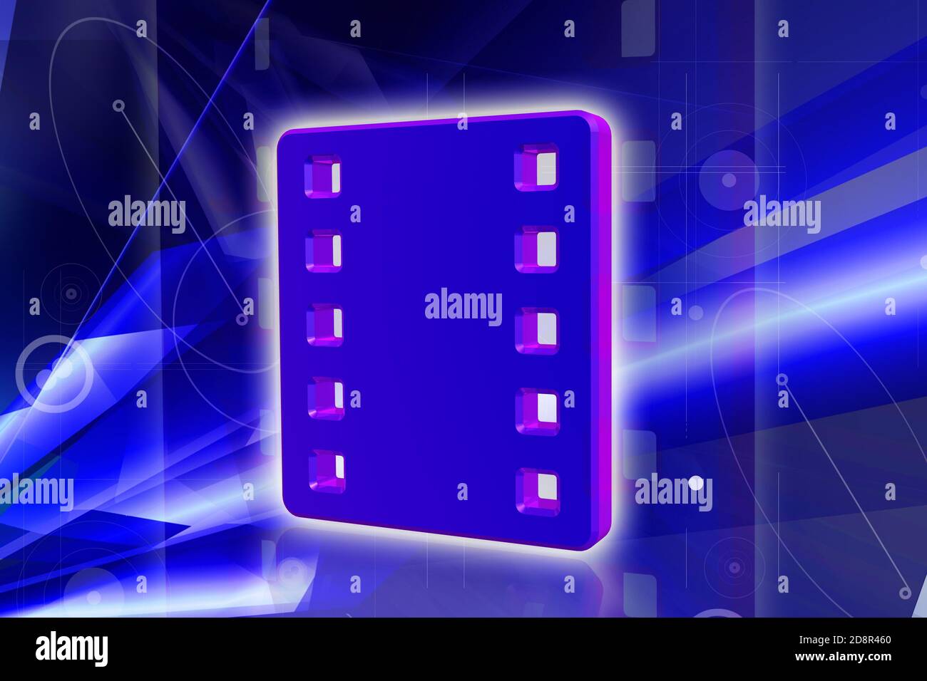 Digital illustration of film sign in color background Stock Photo - Alamy