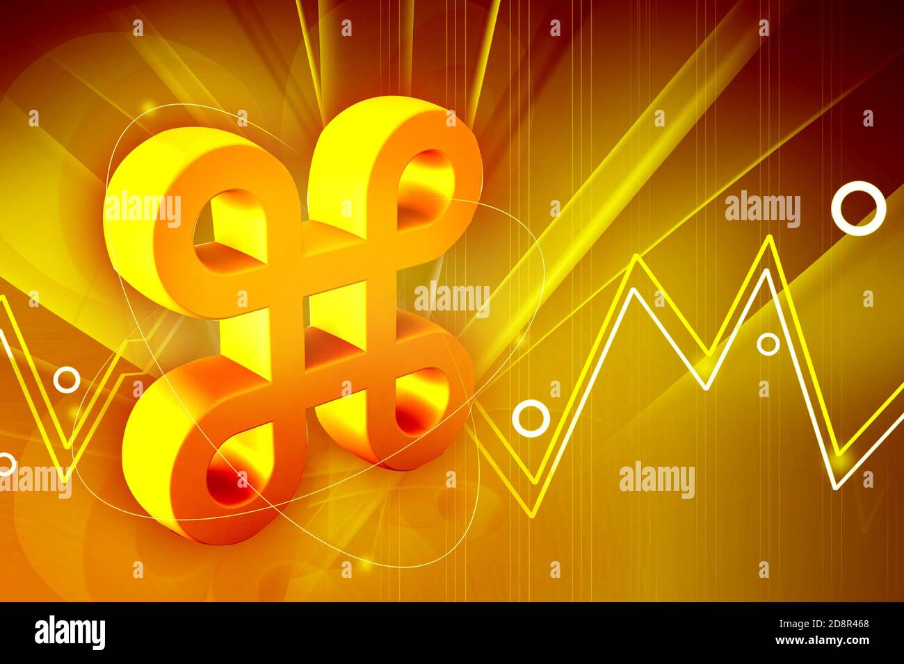 Digital illustration of religious symbol in color background Stock ...