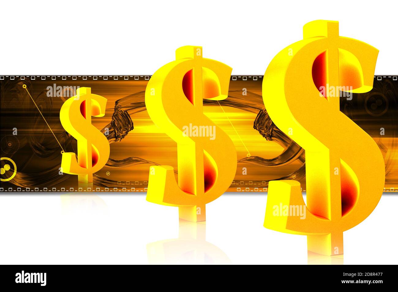 Digital illustration of dollar sign in colour background Stock Photo ...