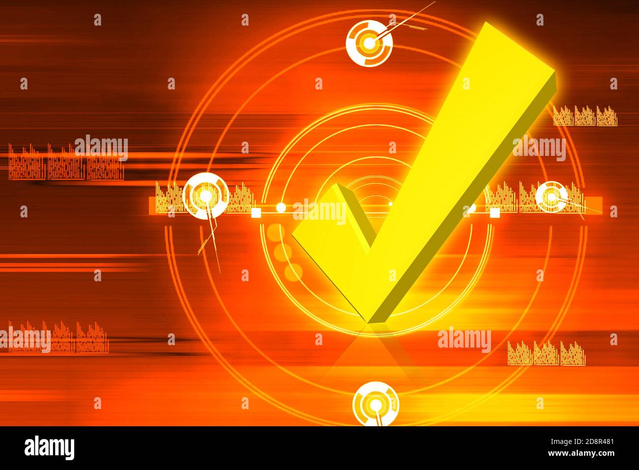 3d rendering right symbol in digital color background Stock Photo - Alamy