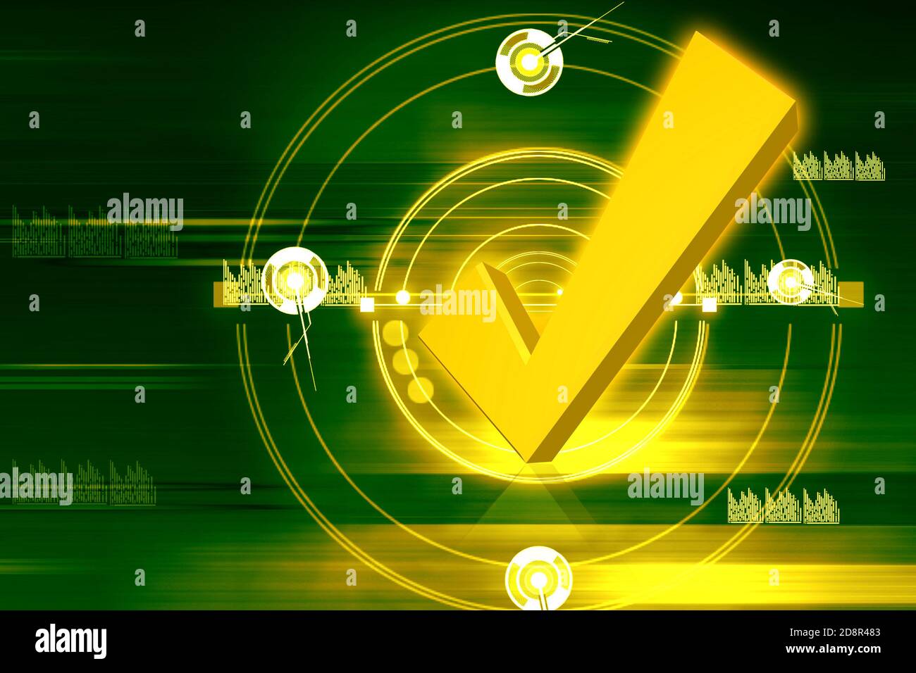 3d rendering right symbol in digital color background Stock Photo - Alamy