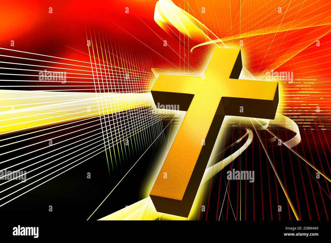 Digital illustration of Religious sign in color background Stock Photo ...