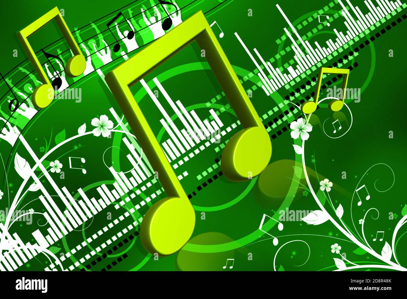 Digital illustration of musical symbol in color background Stock Photo ...