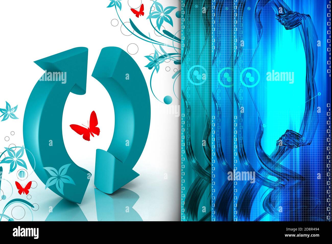 Digital illustration of recycle symbol Stock Photo - Alamy