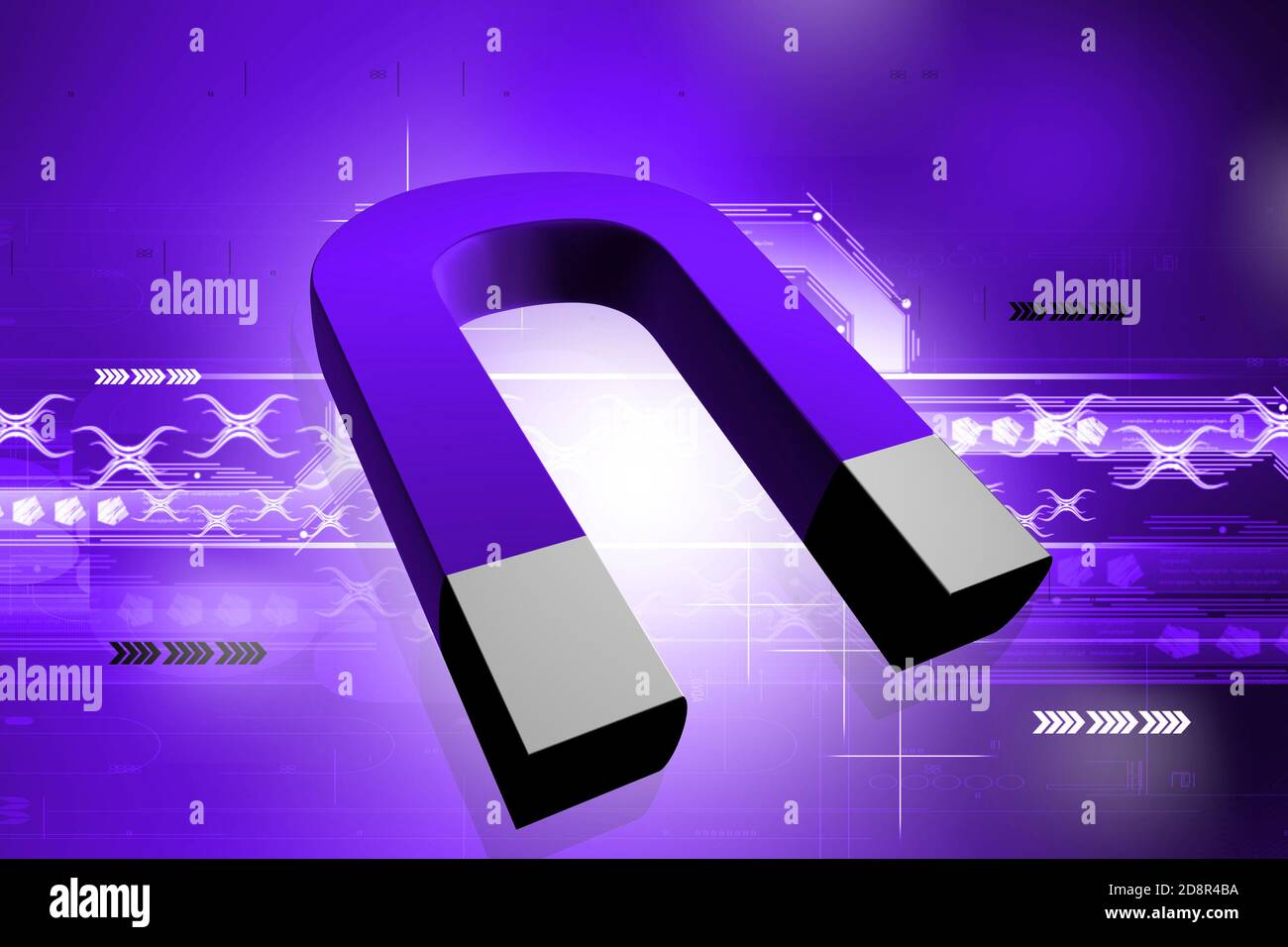 3d rendering magnet in digital color background Stock Photo - Alamy
